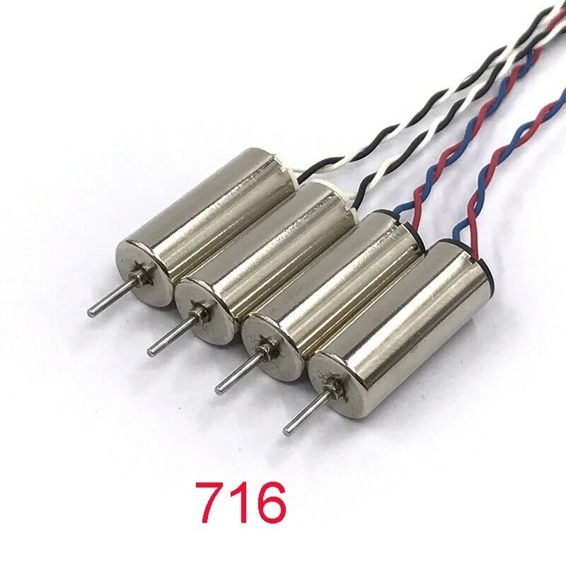 4PCS 7*16mm Mini 716 Coreless HM Motor Electric DC 3.7V 50000RPM